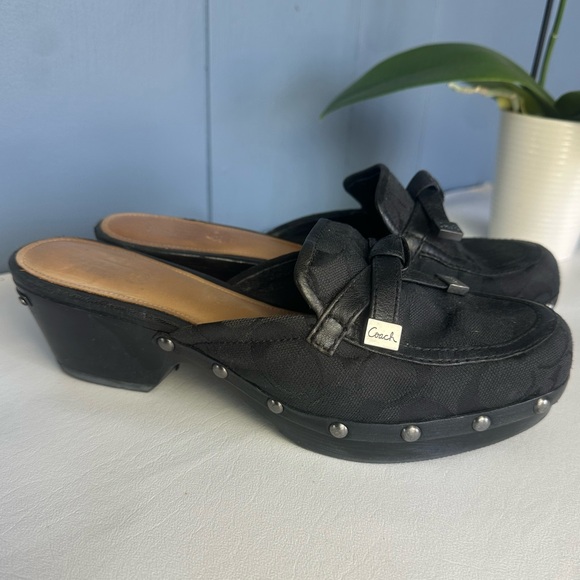 Coach | Shoes | Coach Tanya Clogs Mules Studded Coach Logo 8b | Poshmark